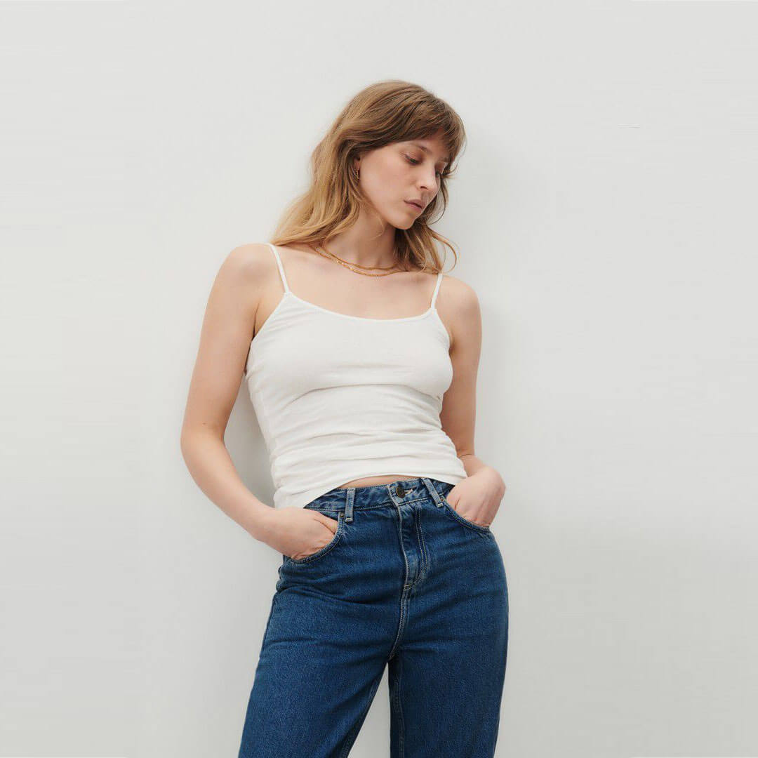 American Vintage toppe: GAMI01a strop top - hvid, Køb Online! – HAUSFRAU