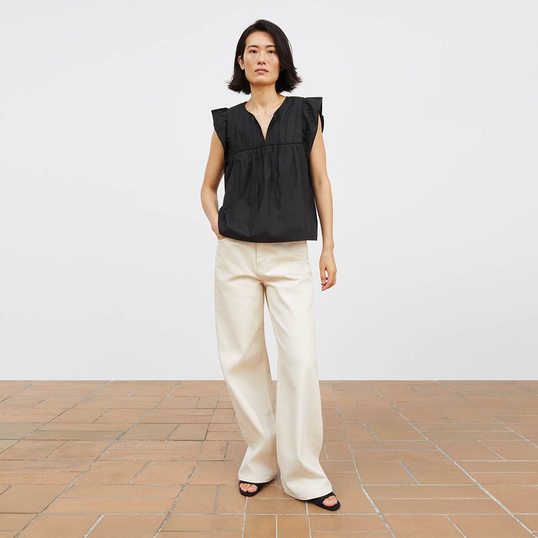 SKALL STUDIO top: sød, enkel Nadja Summer top - sort ♥ – HAUSFRAU